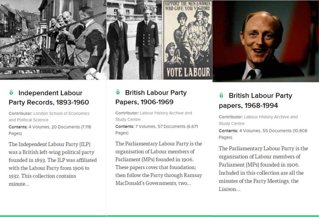 New! British Labour Party and Independent Labour Party Papers | SPS ...