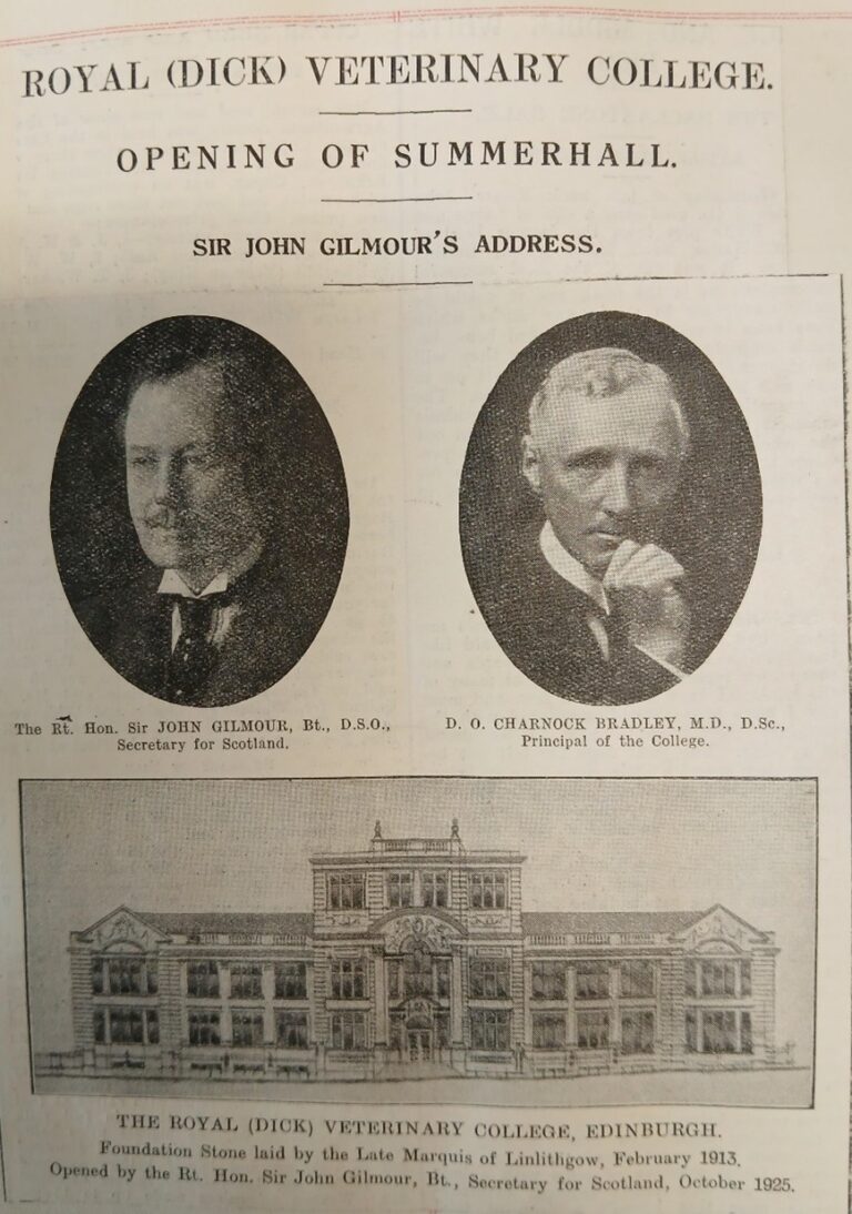 History of the Royal (Dick) School of Veterinary Studies | Library ...